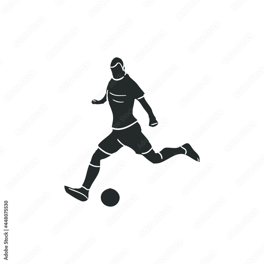 Soccer Player Icon Silhouette Illustration. Football Sport Vector ...