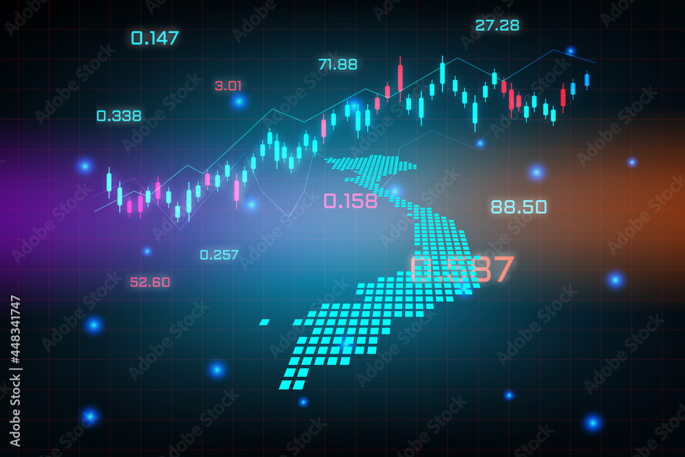 Stock market background or forex trading business graph chart for ...