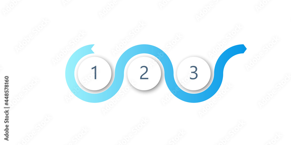 3 steps snake diagram. Clipart image Stock Vector | Adobe Stock