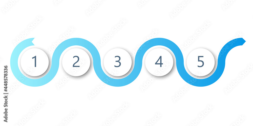5 steps snake diagram. Clipart image Stock Vector | Adobe Stock