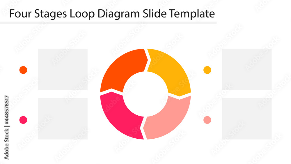 Four Stages Loop Diagram Slide Template. Clipart image Stock Vector ...