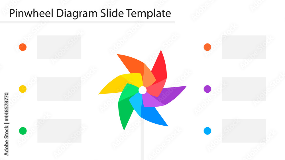 Pinwheel Diagram Slide Template. Clipart image Stock Vector | Adobe Stock