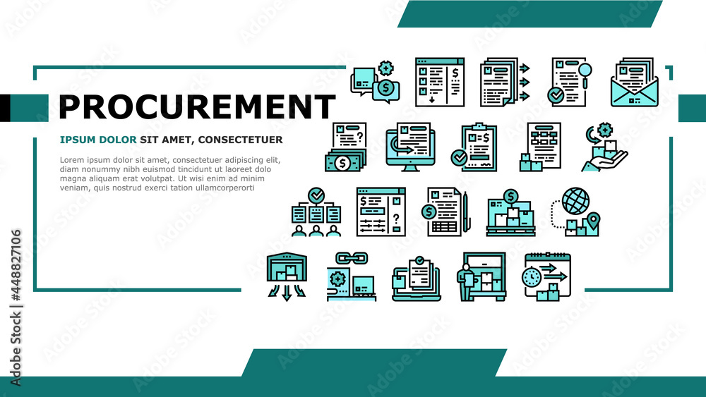 Procurement Process Landing Web Page Header Banner Template Vector ...