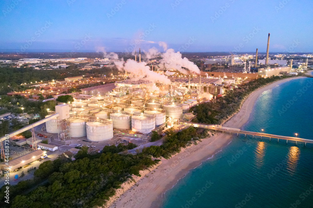 Alumina Refinery on Beach Stock Photo | Adobe Stock