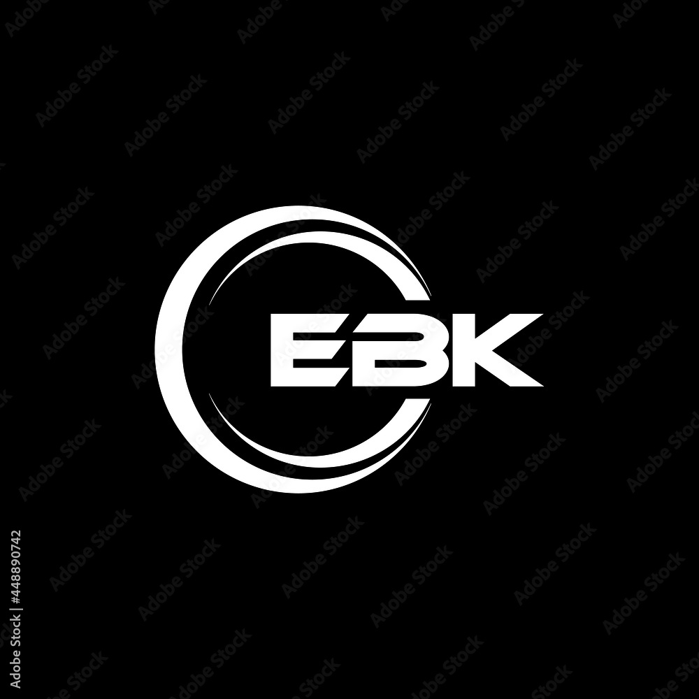 EBK letter logo design with black background in illustrator, vector ...