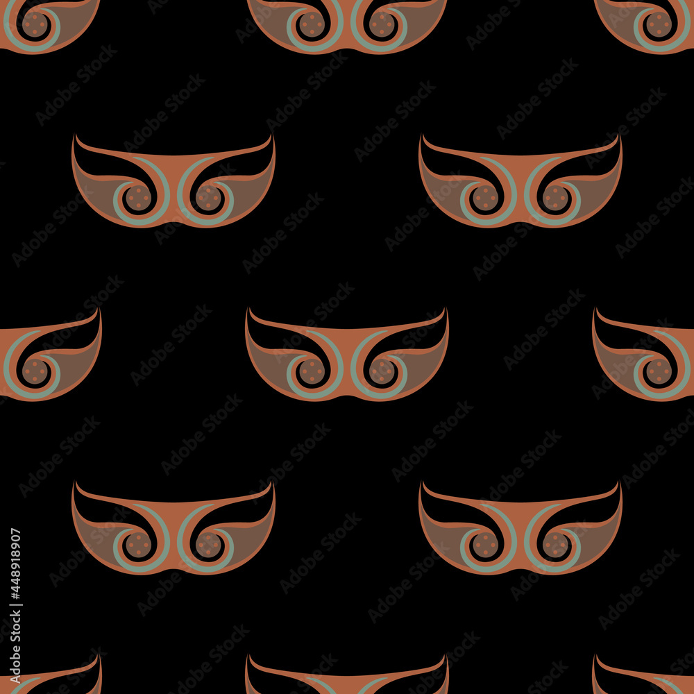Seamless ethnic pattern with indigenous Native American motifs of Aleut ...
