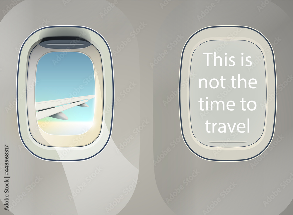 Business jet infographic airplane porthole text This is not time to ...