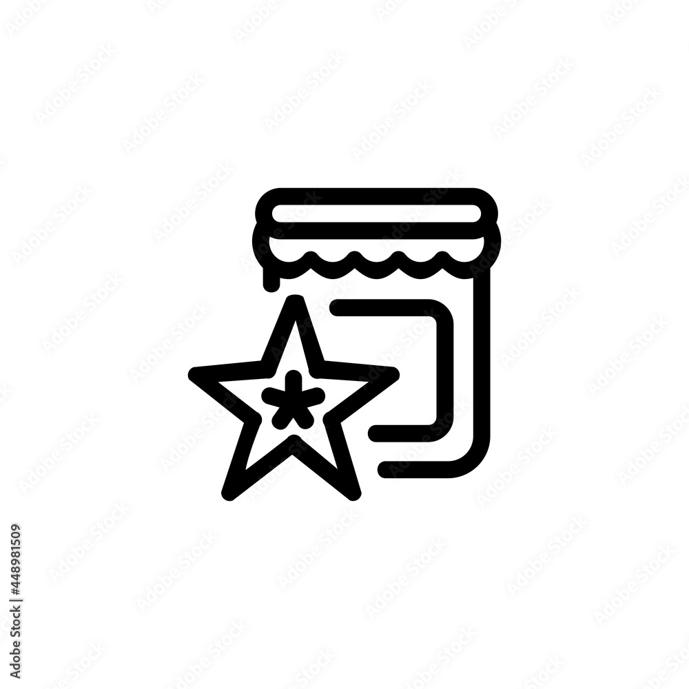 Star Fruit Jam Plant Flower Monoline Icon Symbol Logo for Graphic ...