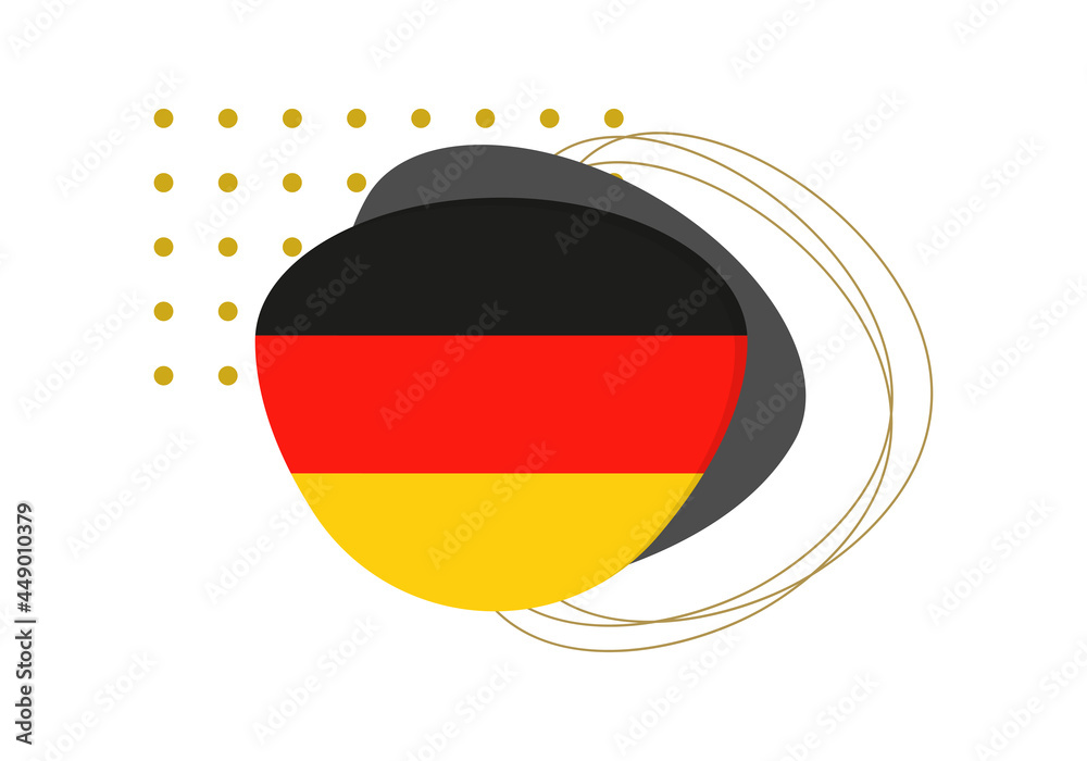 Germany flag icon or badge with maple leaf. German national emblem with ...