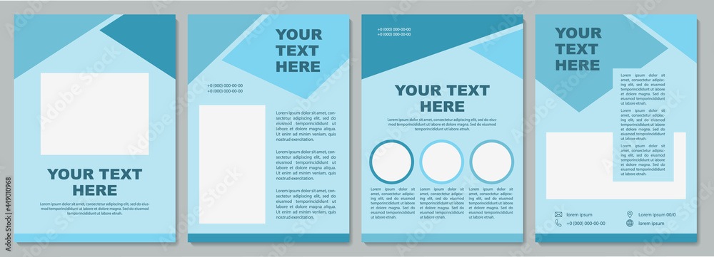 Geometric turquoise corporate brochure template. Flyer, booklet ...