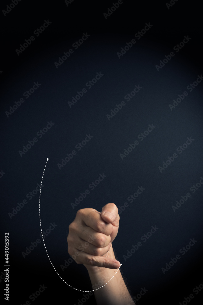 Foto de Stock B&W image of hand demonstrating ASL sign language letter ...