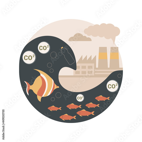Ocean acidification abstract concept vector illustration. Environmental ...