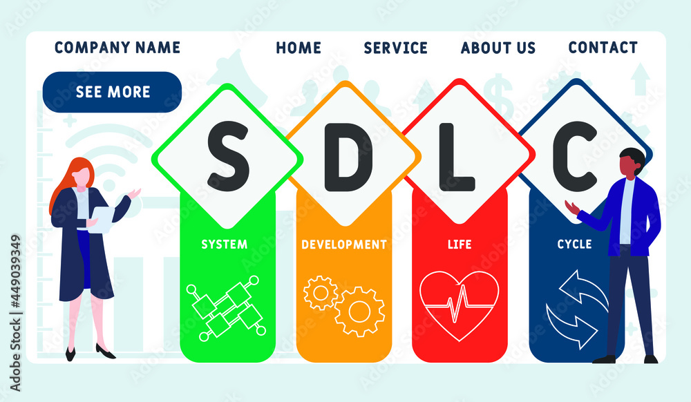 Vector website design template . SDLC - System Development Life Cycle ...