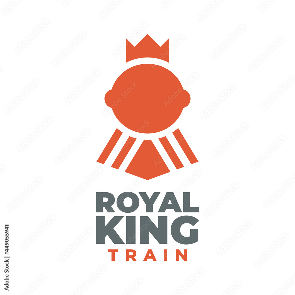 Royal king train logo template. Combined the train and king crown icon ...