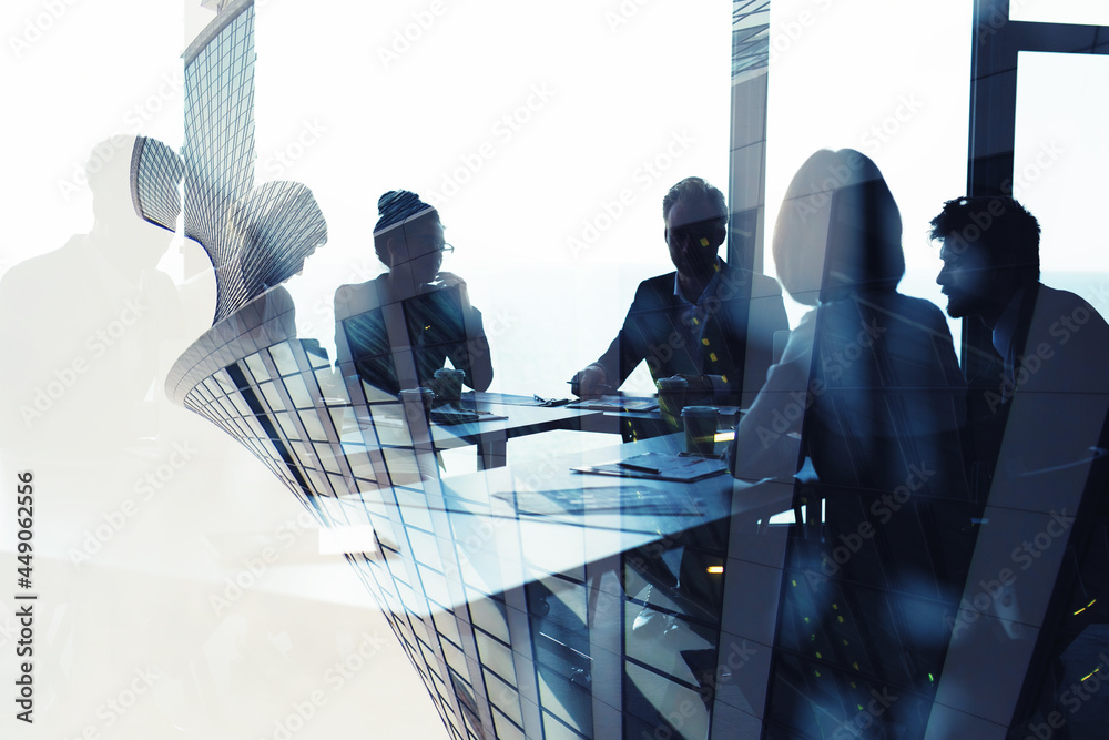 Background concept with business people silhouette at work Stock Photo ...