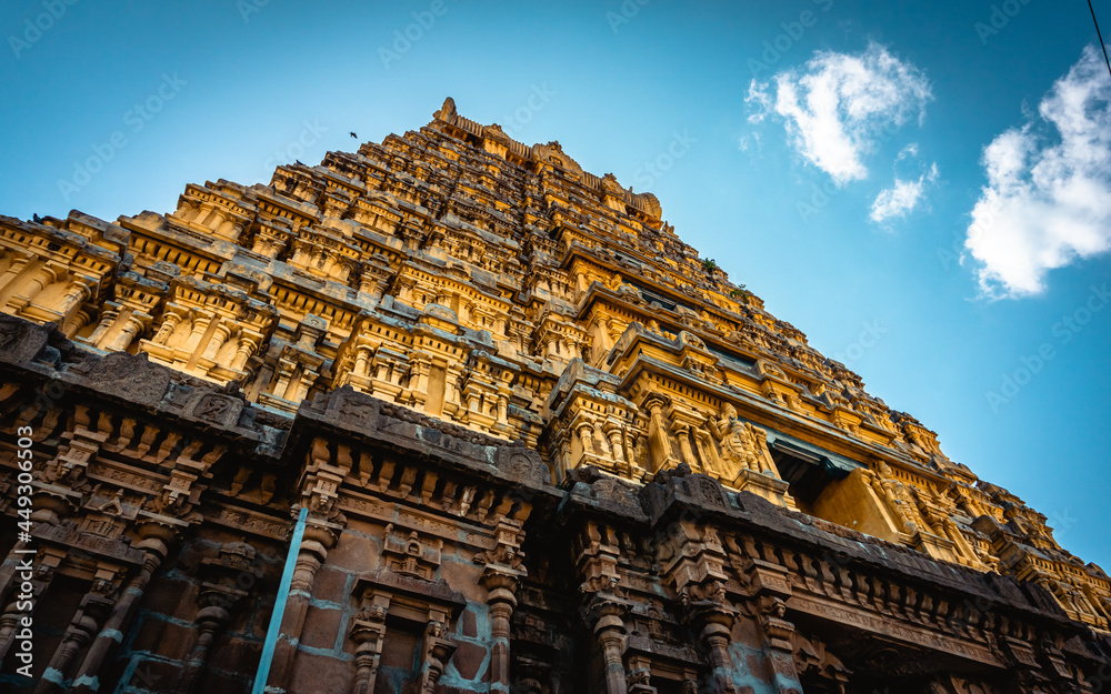 Entrance tower ( Gopuram) of Varadharaja Perumal Temple and Lord Atthi ...