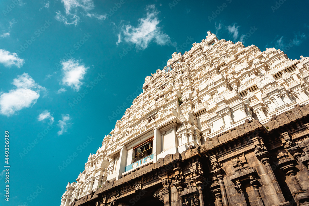 Entrance tower ( Gopuram) of Varadharaja Perumal Temple and Lord Atthi ...