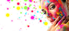Paint Splashed Woman's Face Free Stock Photo - Public Domain Pictures