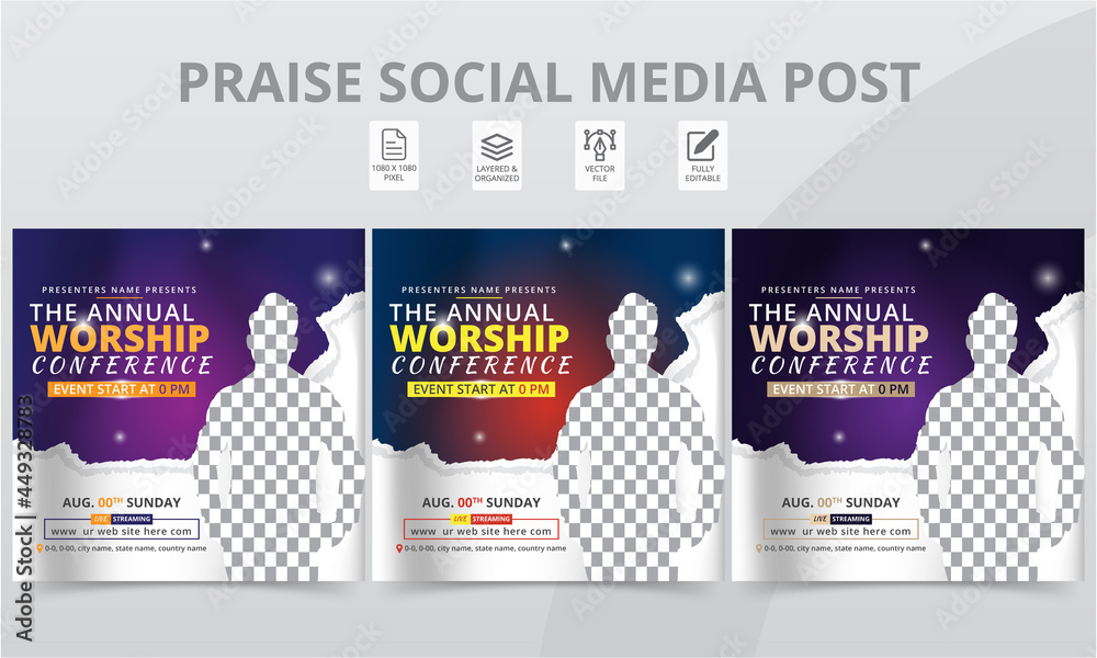 Best Praise Worship Revival Anniversary Conference Social Media Post ...