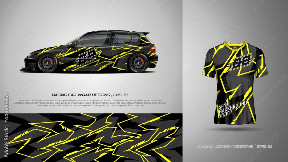 Vector de Stock Sport car wrap and t shirt design vector for race car ...