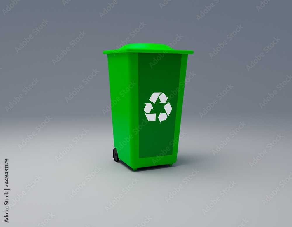 Ilustración de Stock ZAFACON DE BASURA, RECICLAR RENDER 3D | Adobe Stock