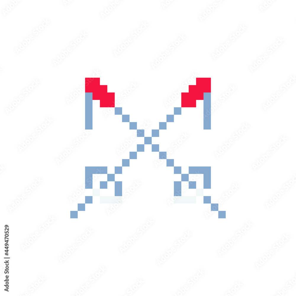 Ski poles winter sport icon. Skiing equipment isolated on white ...