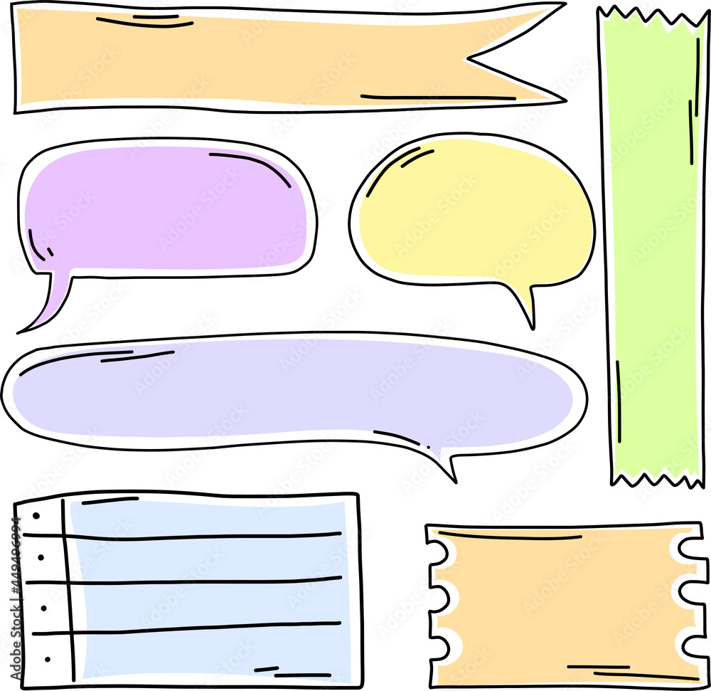 Cute hand drawn blank sketch doodle of memory pads, bullet journals ...