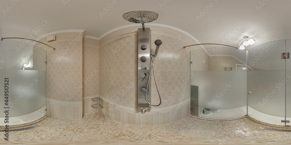 full seamless spherical hdri panorama 360 degrees inside of large empty ...