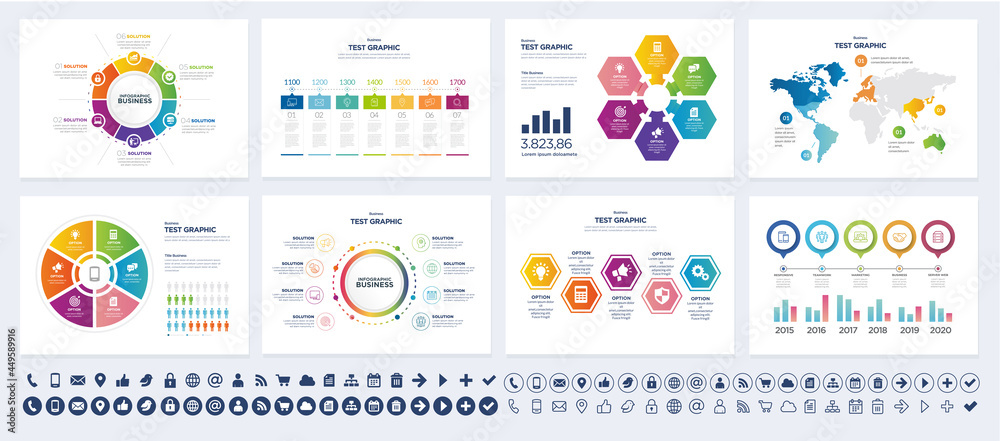 Set of Infographic Elements Stock Vector | Adobe Stock