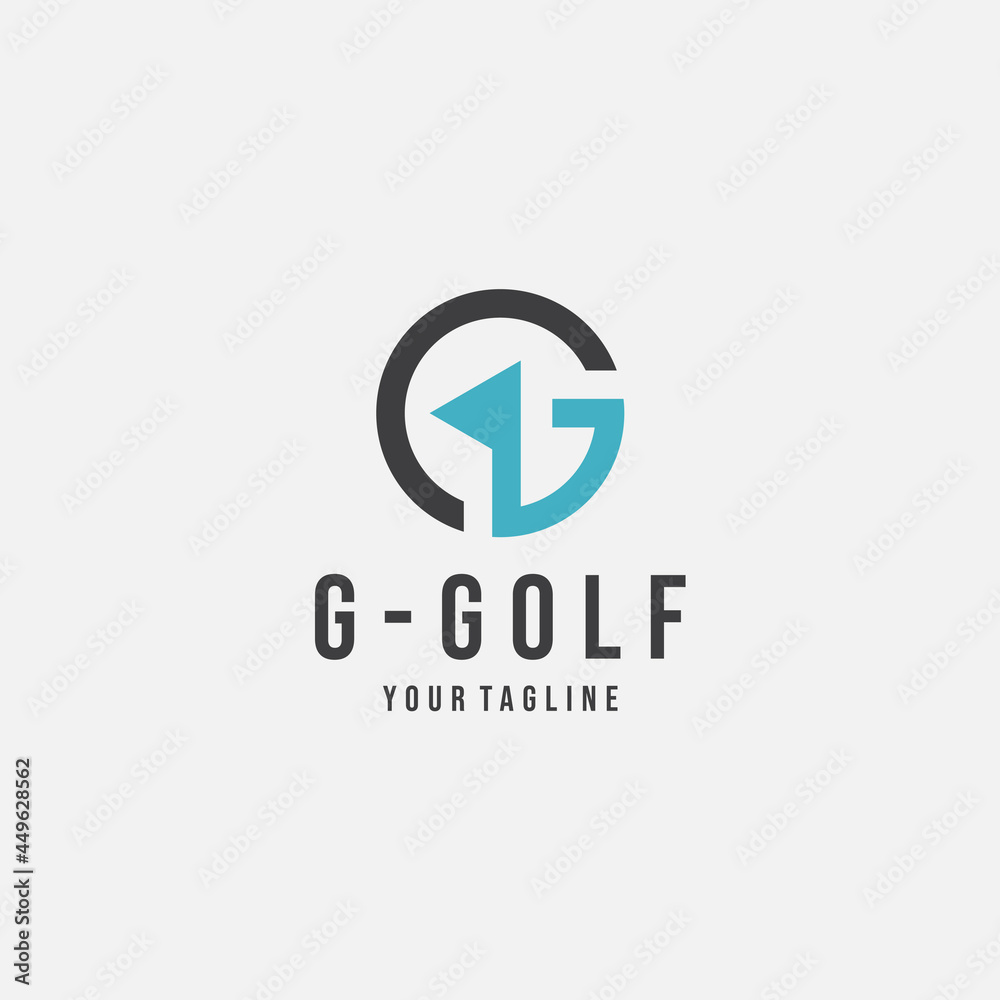 simple and modern letter G and golf logo design template Stock Vector ...