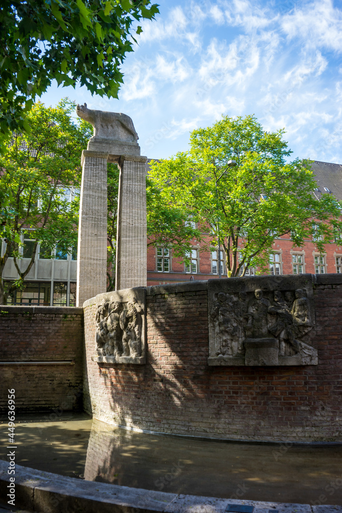 Cologne, Germany - May 21, 2018: Ancient Roman Ruins Römerbrunnen Köln ...