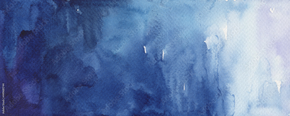 Hand painted watercolor abstract blue gradient background for your ...