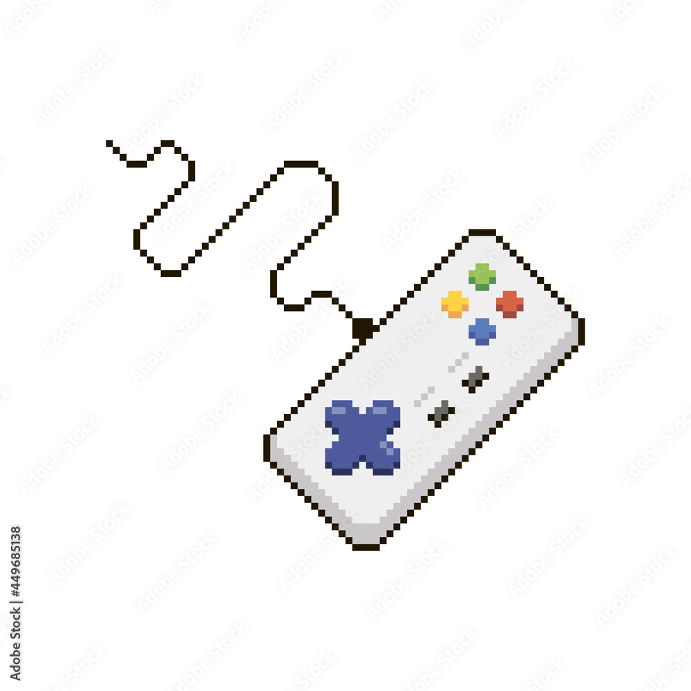 colorful simple flat pixel art illustration of cartoon rectangular ...