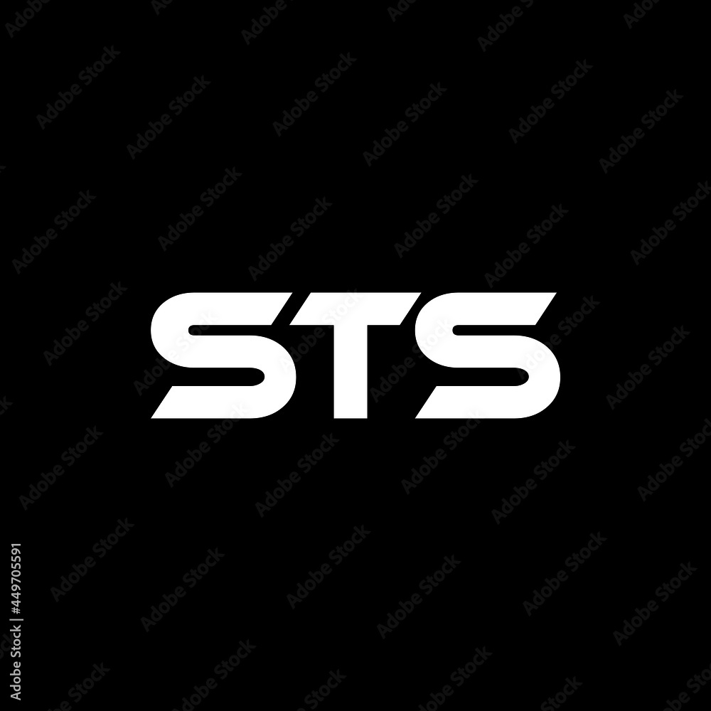 STS letter logo design with black background in illustrator, vector ...