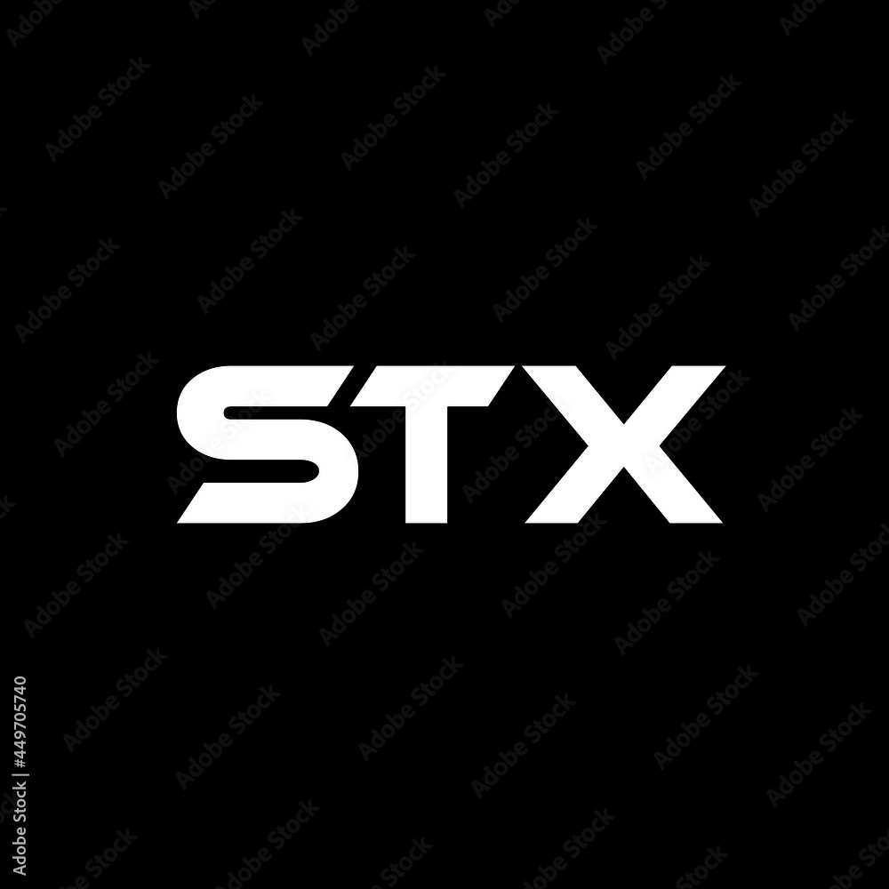 Stock-Vektorgrafik „STX letter logo design with black background in ...