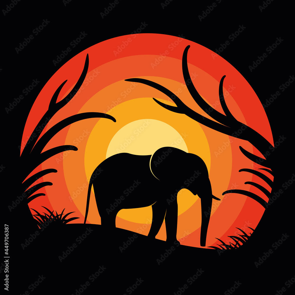 Elephant Sign Logo Design Stock Vector | Adobe Stock