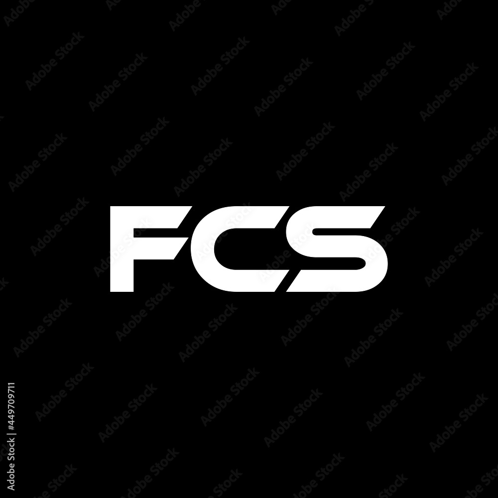Stock-Vektorgrafik „FCS letter logo design with black background in ...