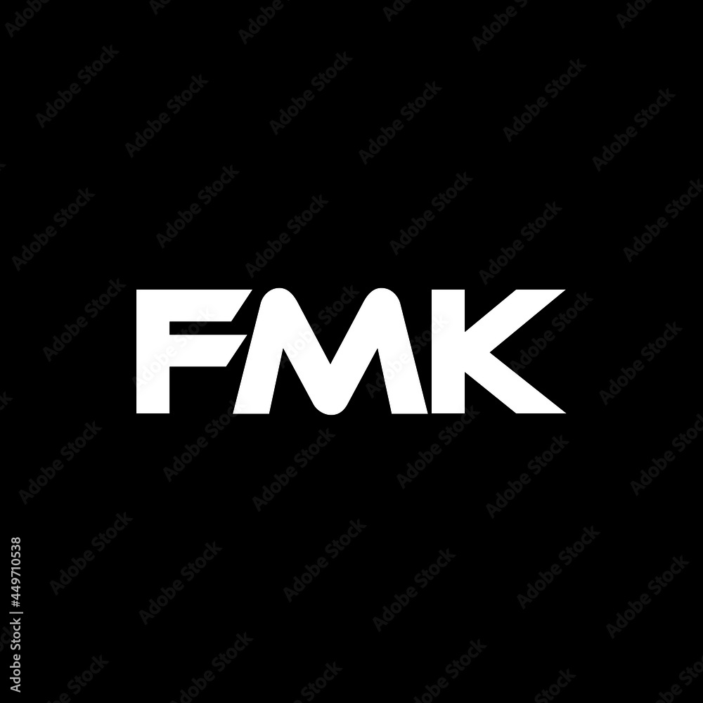 Stock-Vektorgrafik „FMK letter logo design with black background in ...