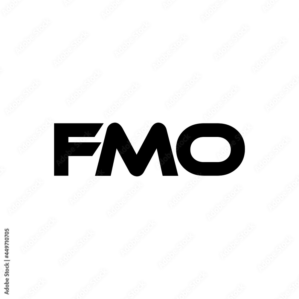 Stock-Vektorgrafik „FMO letter logo design with white background in ...