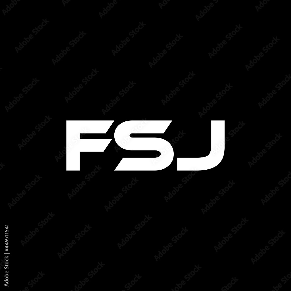 FSJ letter logo design with black background in illustrator, vector ...