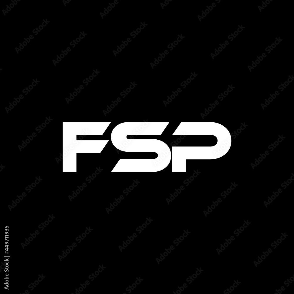 Stock-Vektorgrafik „FSP letter logo design with black background in ...