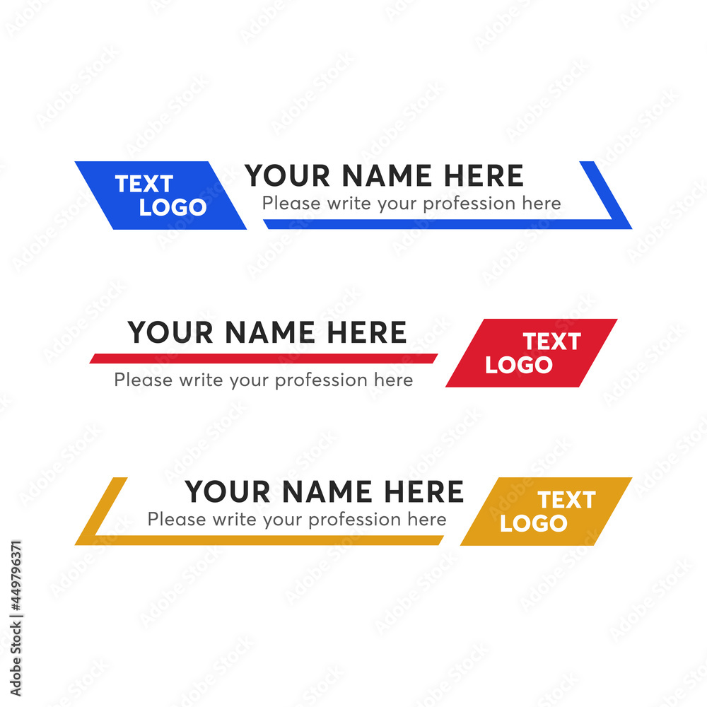 Geometric modern lower third banner template. lower banner symbol for ...