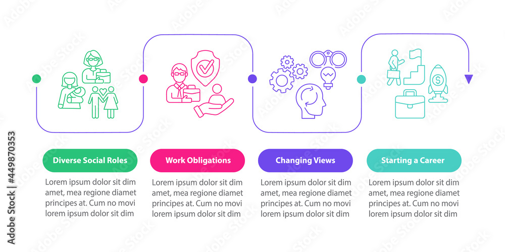 Vector de Stock Diverse social roles vector infographic template. Work ...