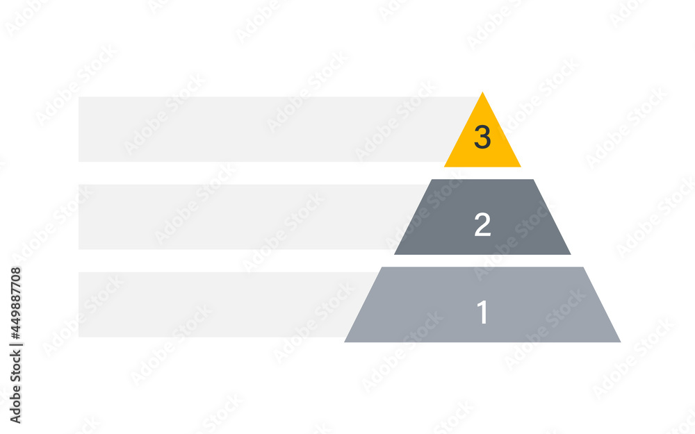 Blank 3 tier pyramid chart. Clipart image 素材庫向量圖 | Adobe Stock