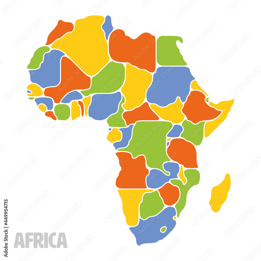 Simplified schematic map of South America. Blank isolated continent ...