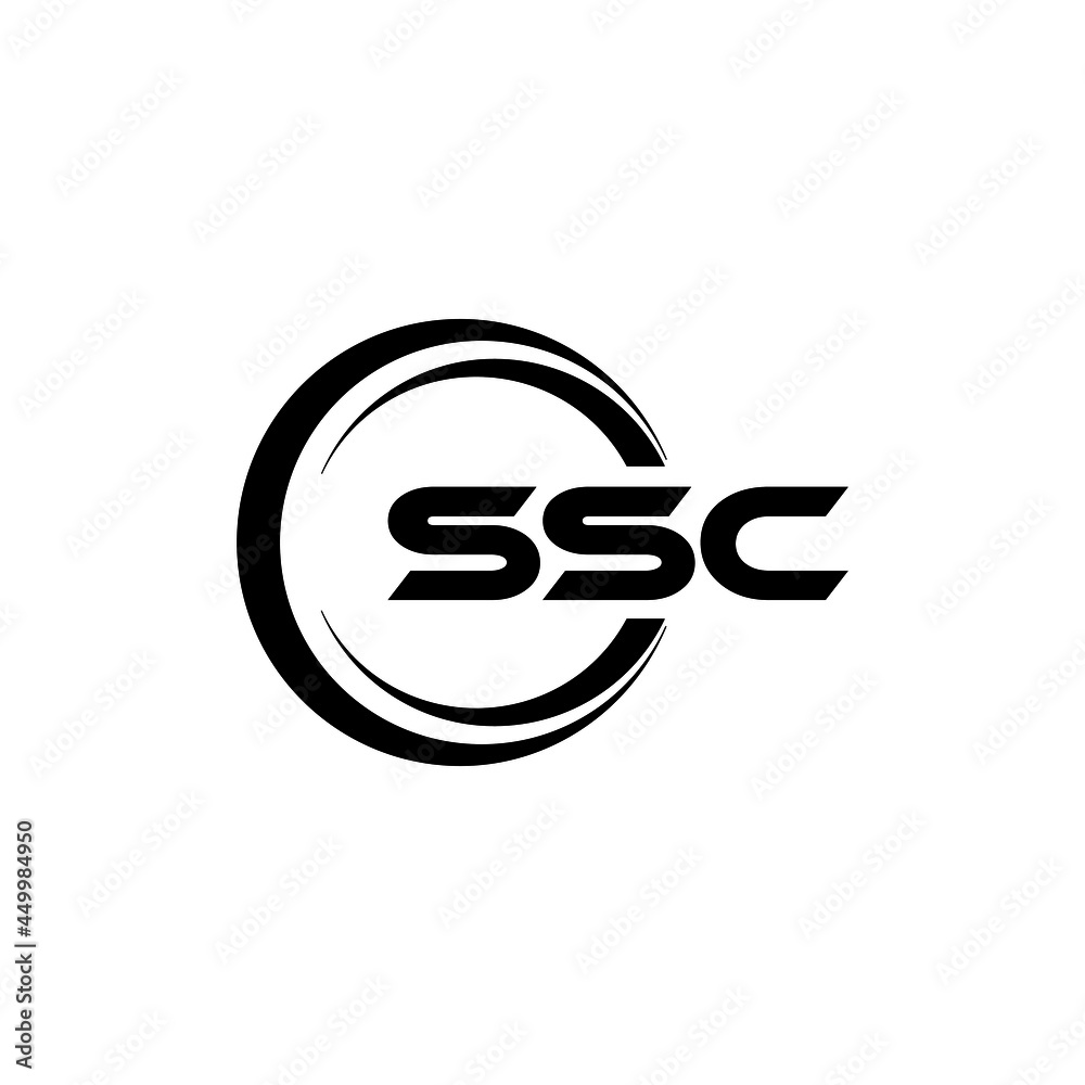SSC letter logo design with white background in illustrator, vector ...