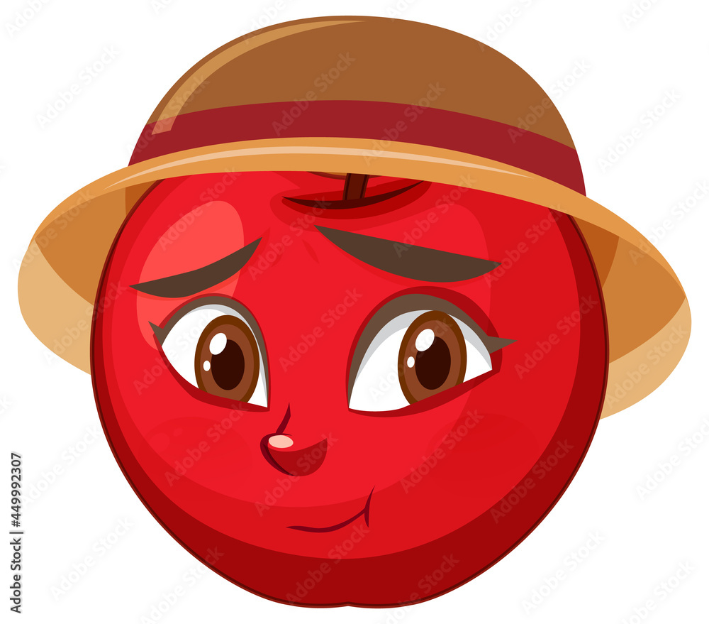 Apple cartoon character with facial expression Stock Vector | Adobe Stock