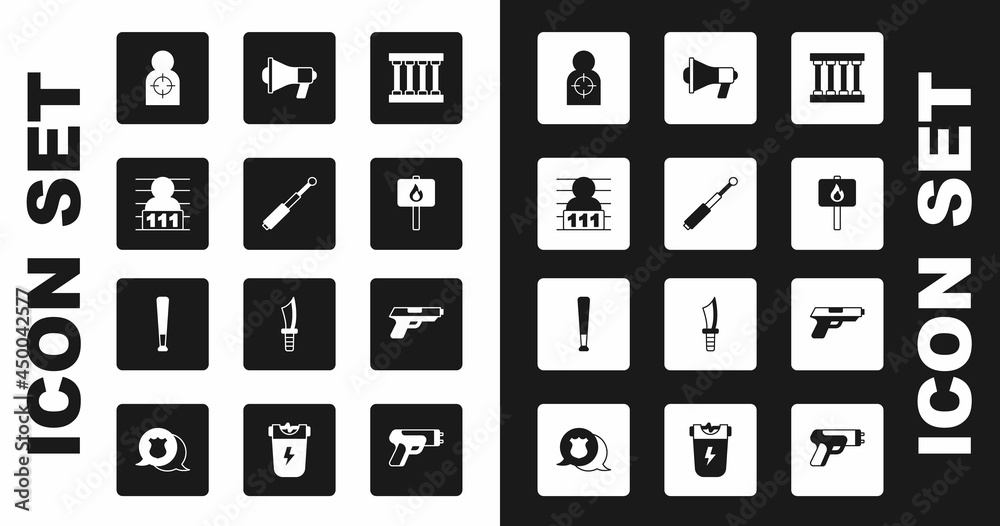 Set Prison window, Telescopic baton, Suspect criminal, Human target ...