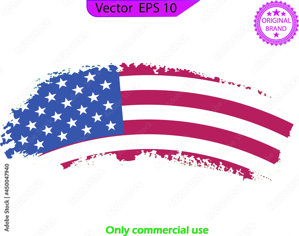 USA Flag. Distressed American flag with splash elements, patriot ...