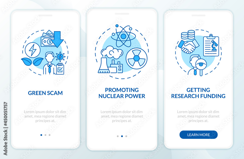 Conspiracy theories onboarding mobile app page screen. Getting research ...